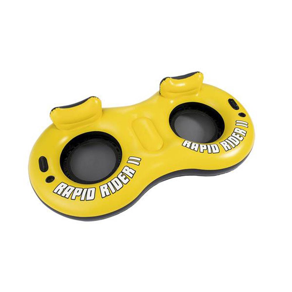 Bestway Rapid Rider 95" Inflatable 2 Person River Raft Tube Float & Cu ...