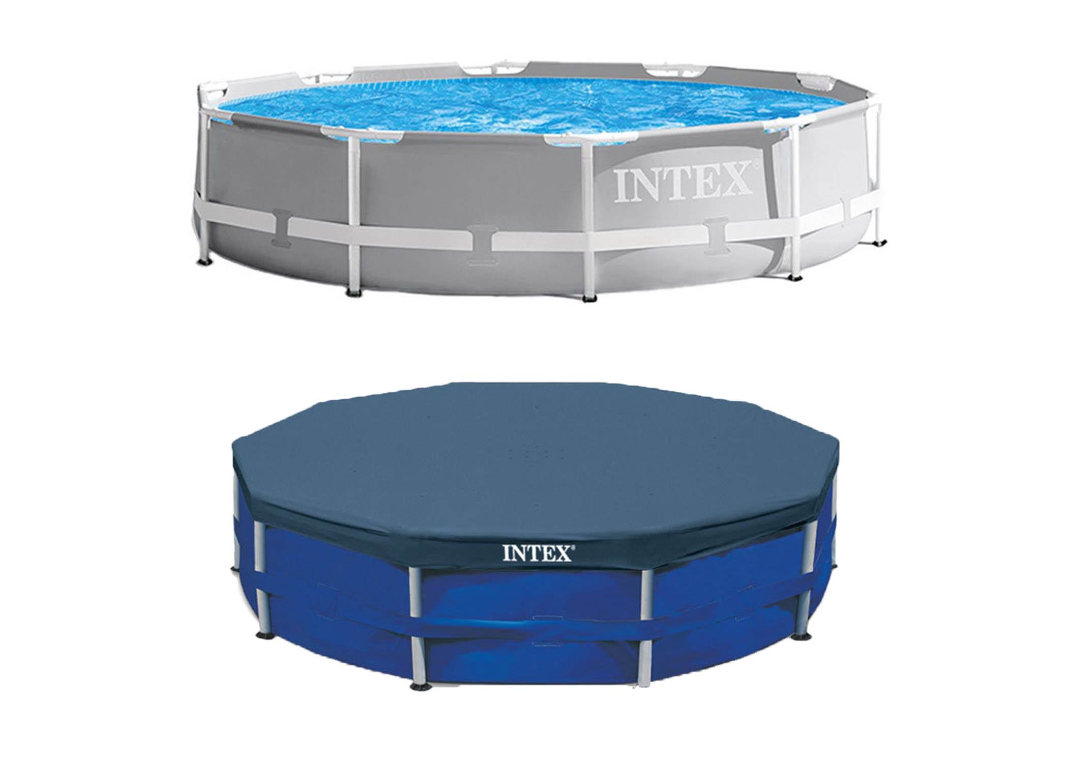 Intex 10 Foot x 30 Inches Pool w/ 10-Foot Round Above Ground Pool Cove ...