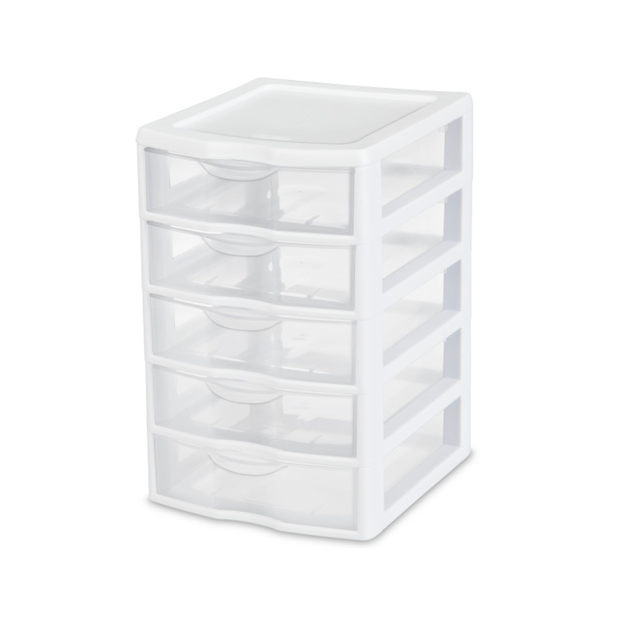 Sterilite Clearview Small Plastic 5 Drawer Desktop Storage Bin System ...