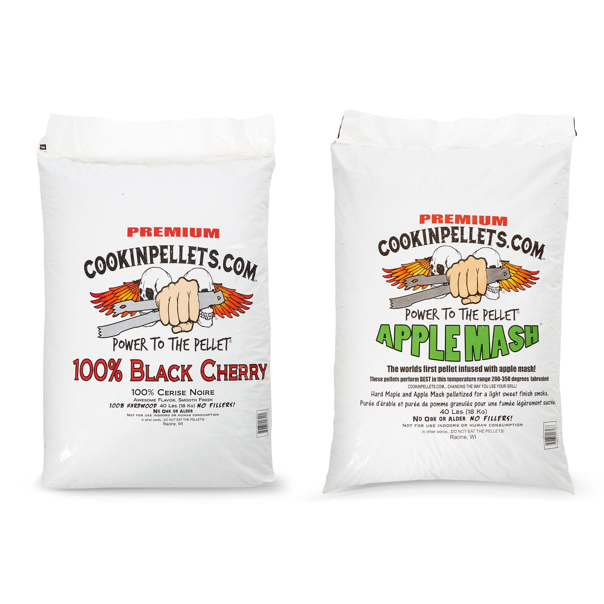 CookinPellets Black Cherry Smoker Wood Pellets & Apple Mash Pellets, 4 ...