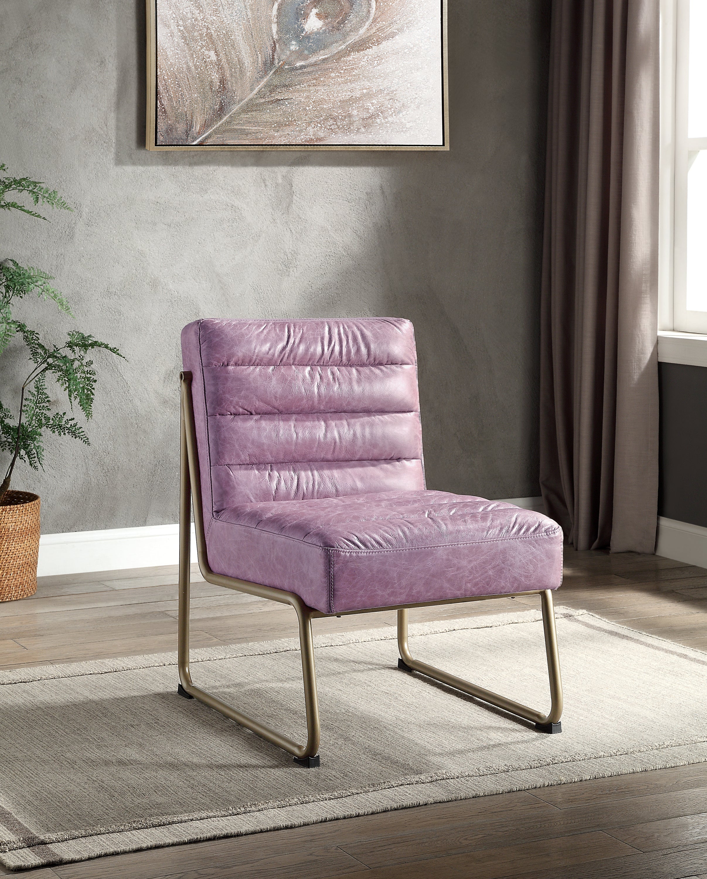 Loria Accent Chair in Wisteria Top Grain Leather – SOLBREEZE