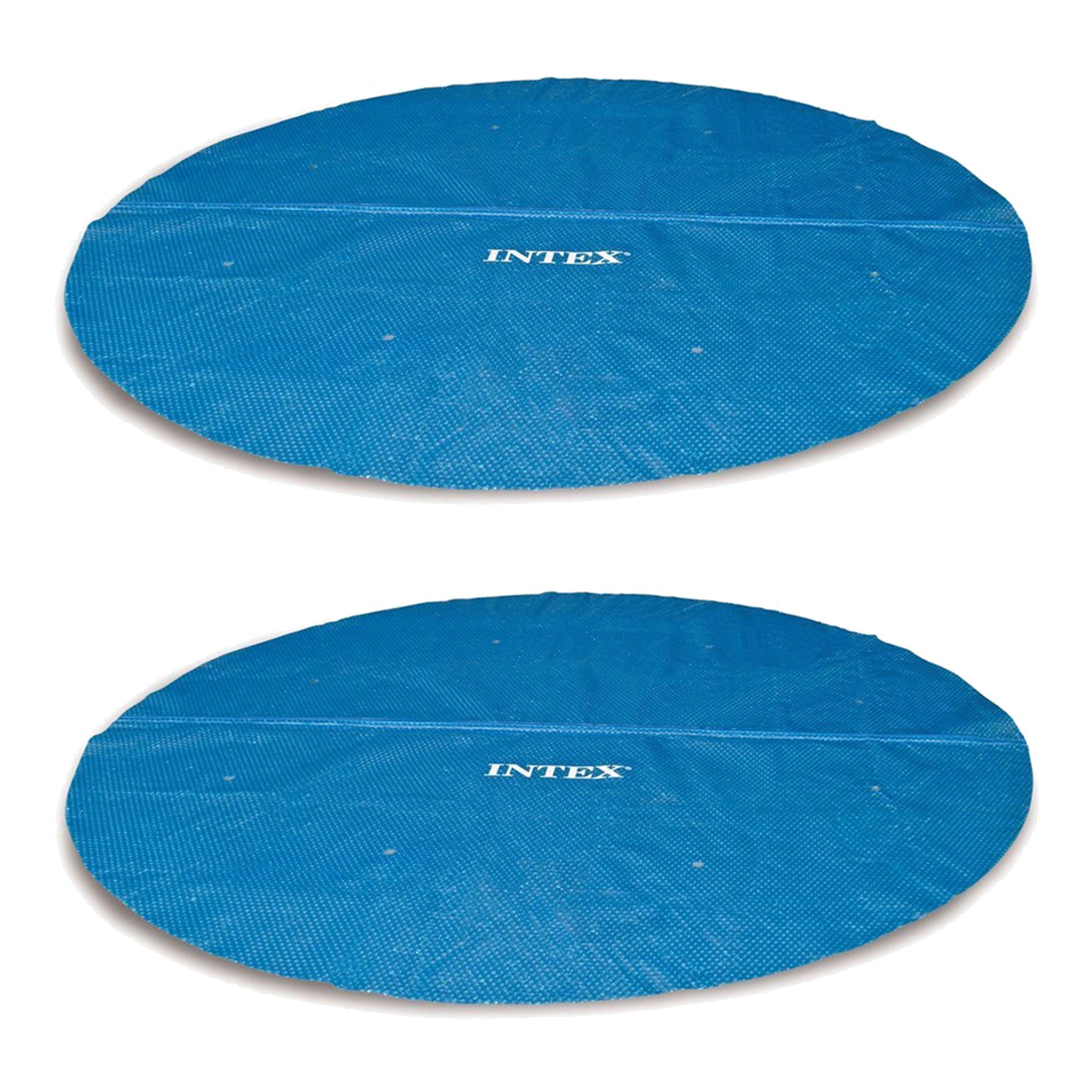 Intex 16 Foot Round Easy Set Outdoor Backyard Swimming Pool Cover, Blu ...