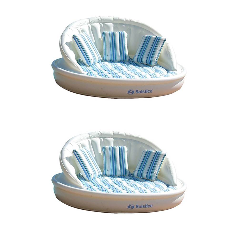 2-Pack Swimline Solstice Inflatable 3-Person AquaSofa Rafts + Pump | 2 ...