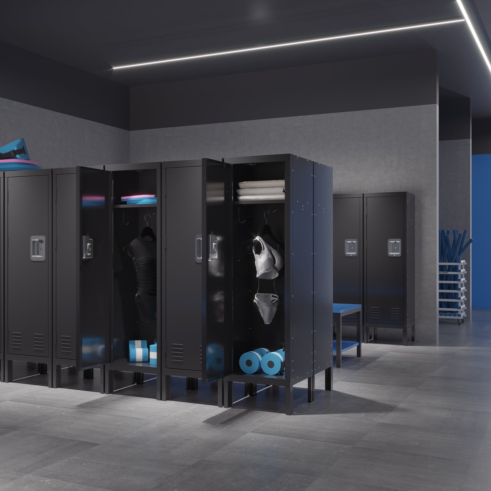 1 Door Tall Single Metal Locker-Retro Style Storage Cabinet--Industria ...