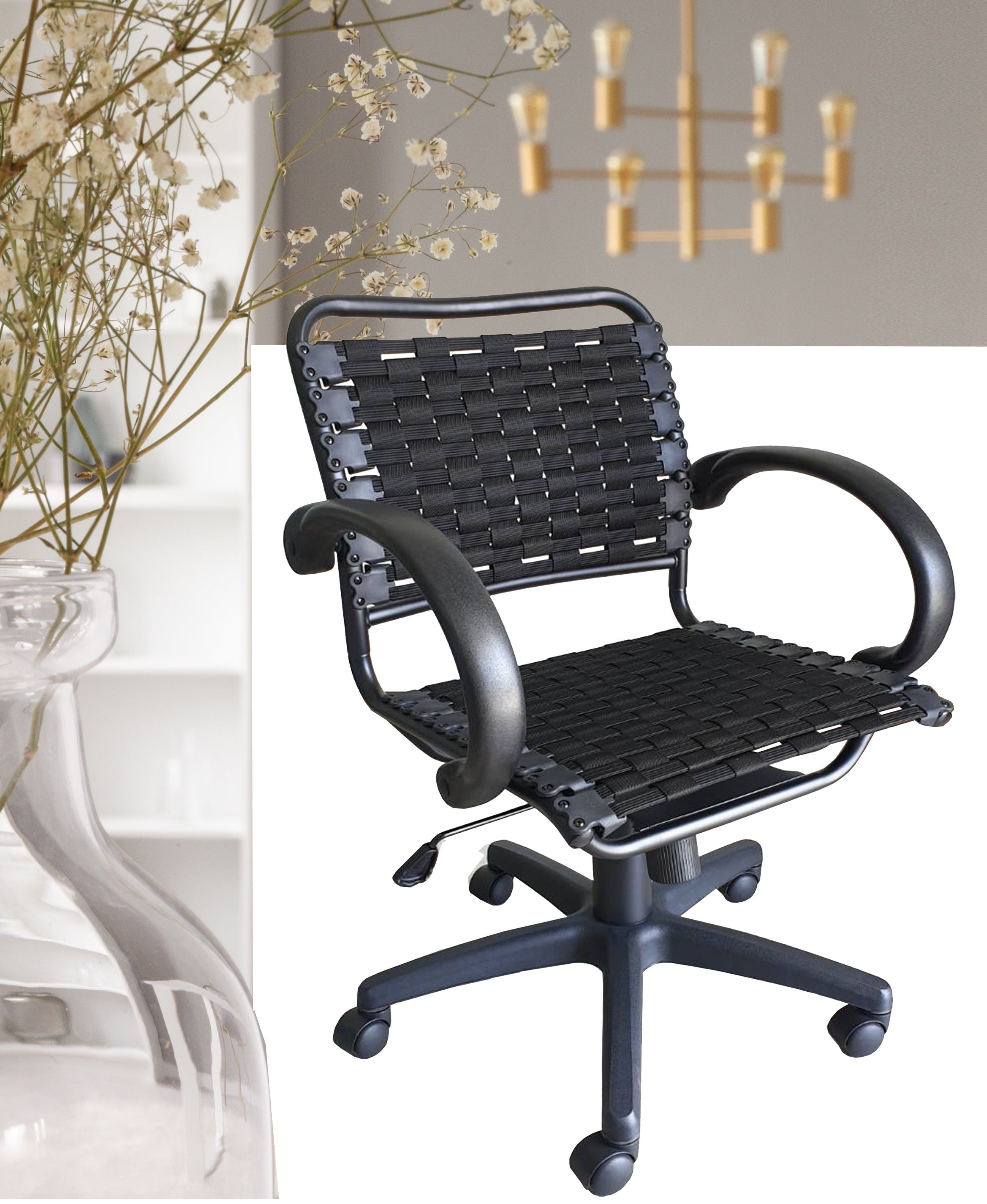 Bungee Arm Office Chair With Black Coating – SOLBREEZE